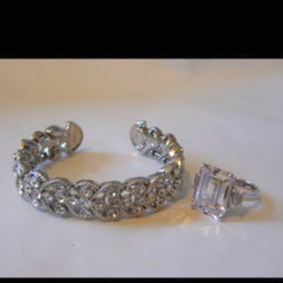 Joan Boyce | Jewelry | Joan Boyce Woven Crystal Bracelet And Ring Set ...